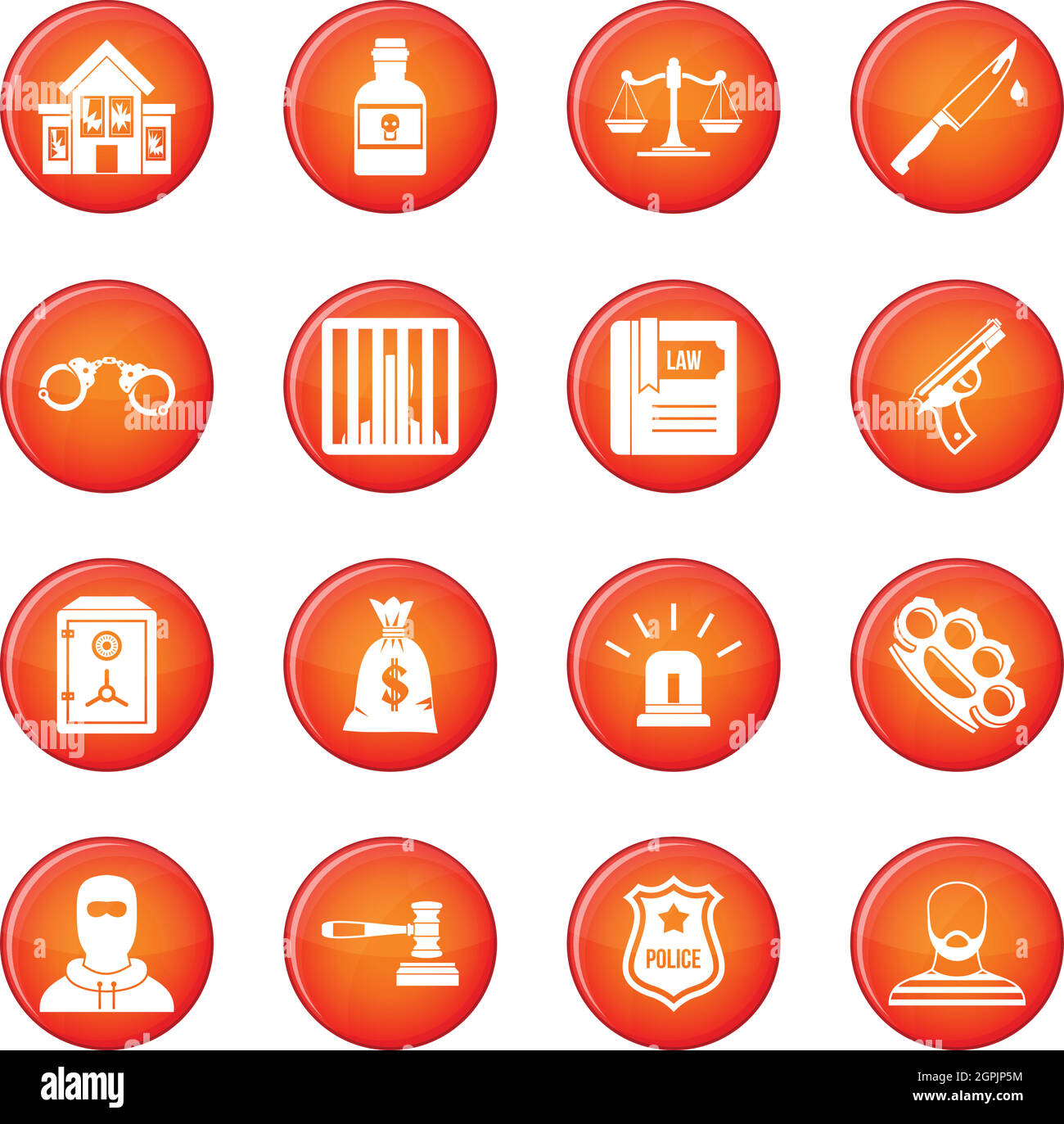 Crime and punishment icons vector set Stock Vector Image & Art - Alamy