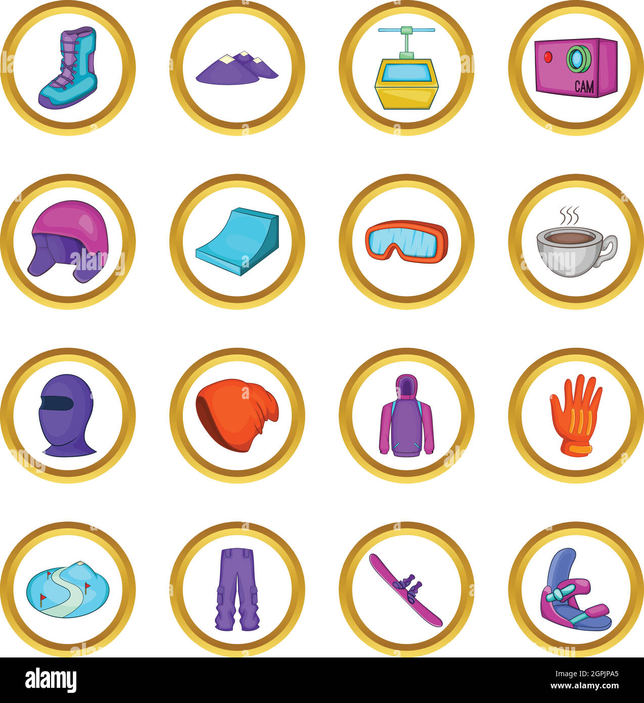 Snowboarding vector set, cartoon style Stock Vector Image & Art - Alamy