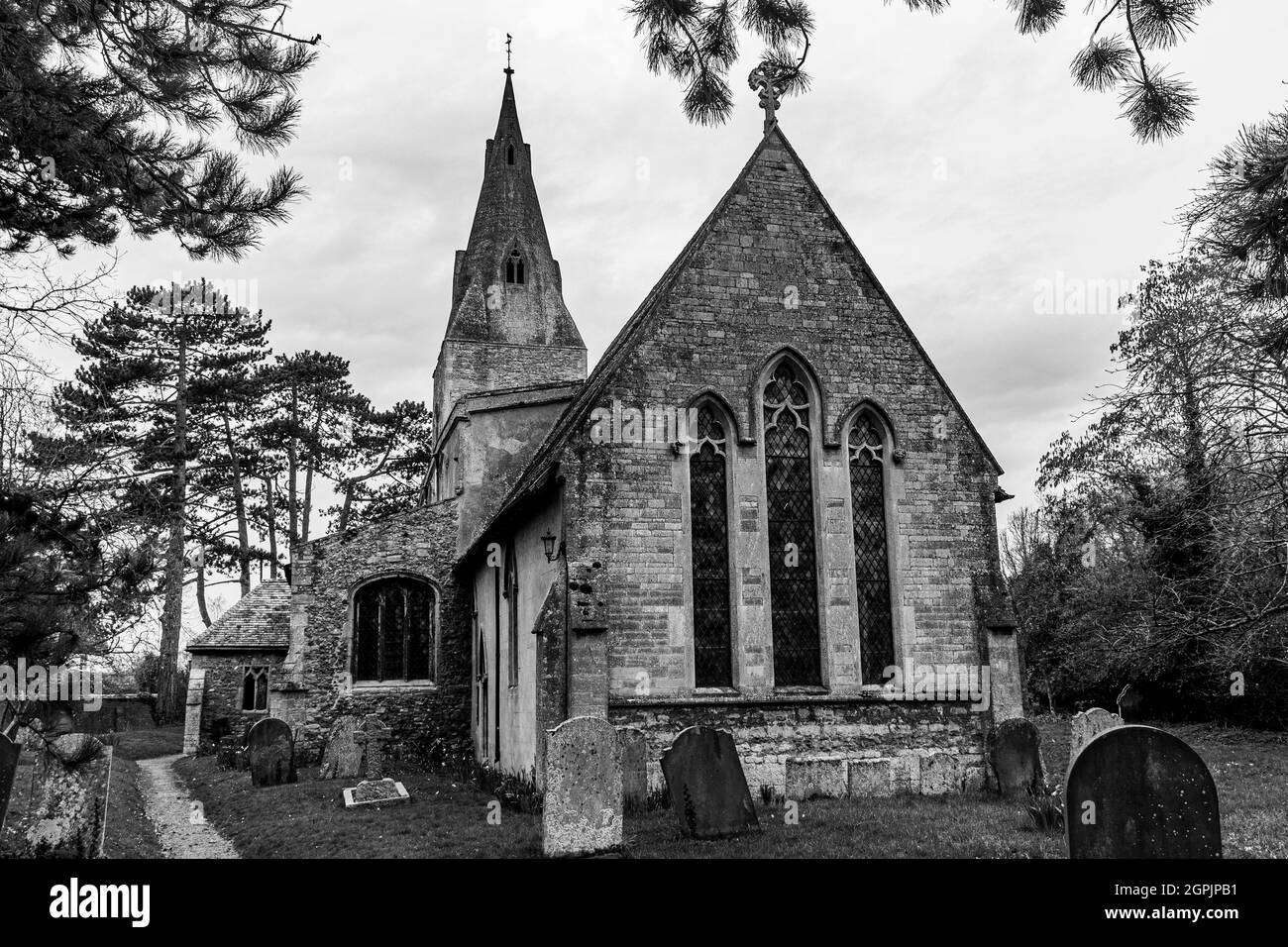 Church in village of Broughton Cambs - All Saints Church Stock Photo ...