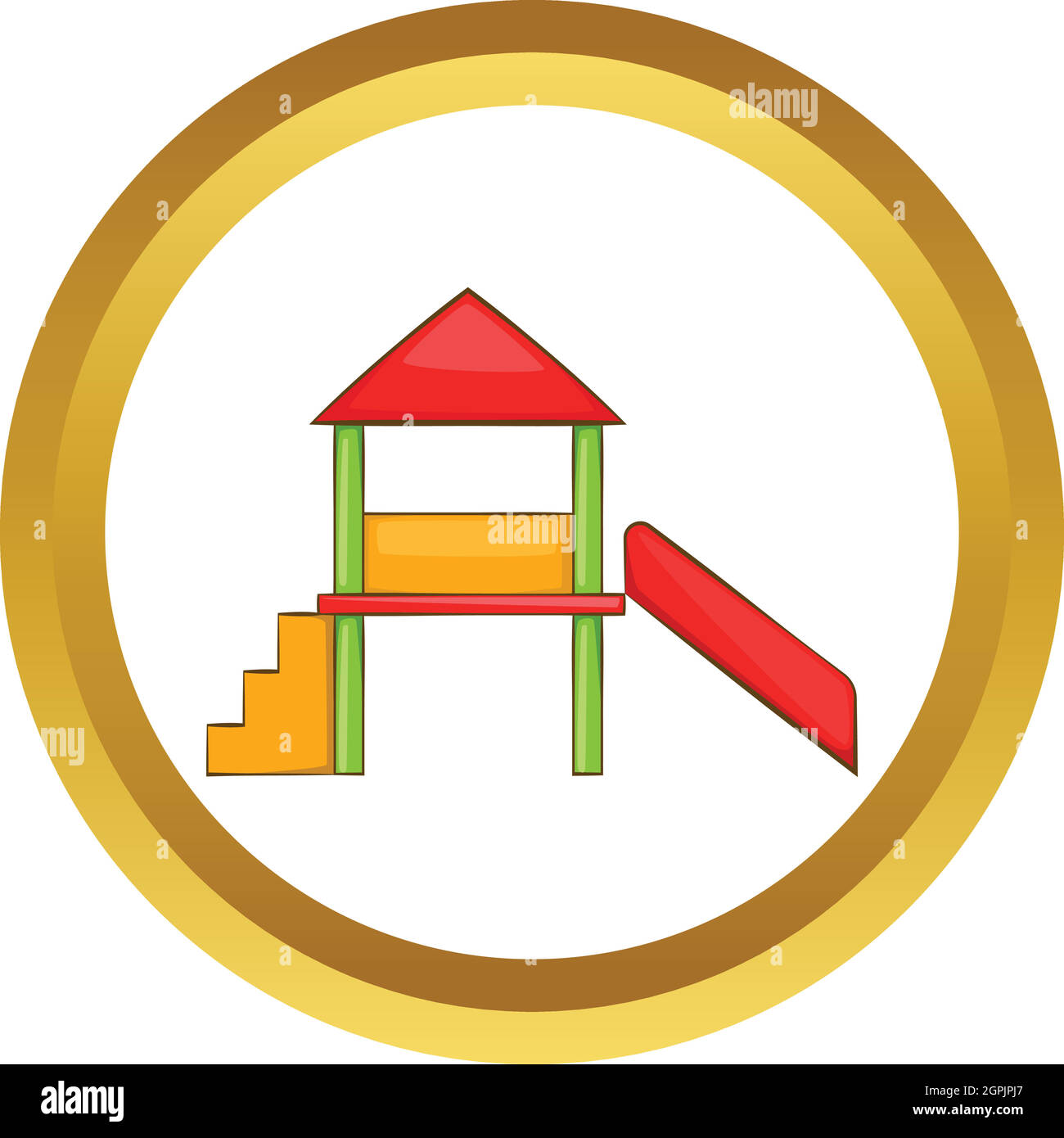 Playhouse with slide vector icon Stock Vector Image & Art - Alamy