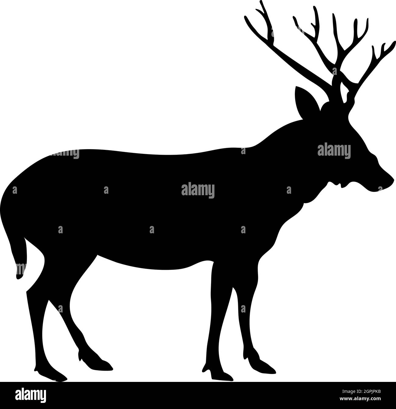 Creative illustration silhouette deer Stock Vector Images - Alamy