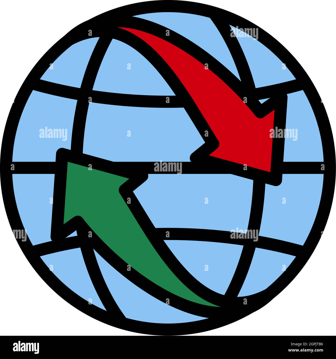 Icon Of Globe With Arrows Stock Vector Image & Art - Alamy