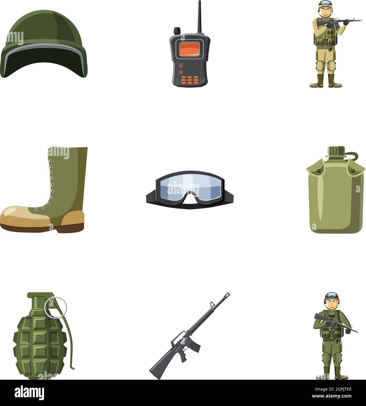 Weapons icons set, cartoon style Stock Vector Image & Art - Alamy