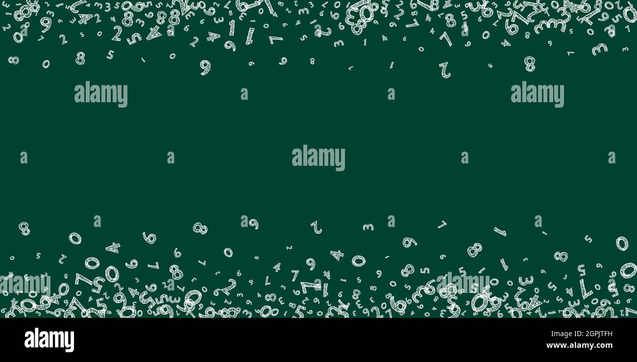 Falling childish chalk numbers. Math study concept with flying digits ...