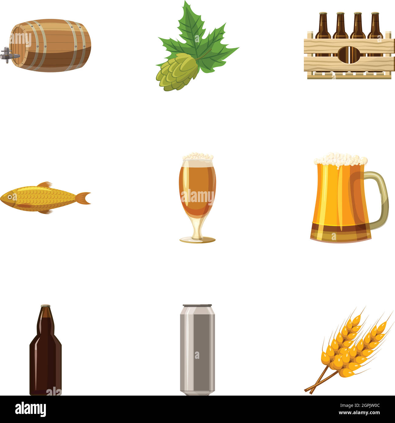 Folk festival of beer icons set, cartoon style Stock Vector Image & Art ...