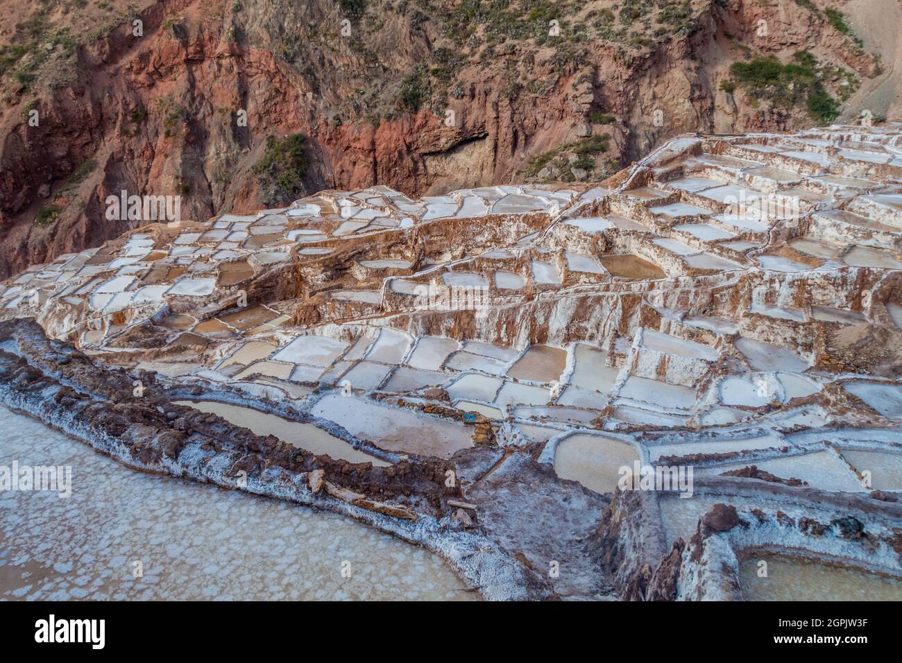 Salt extraction pans (Salinas) in Sacred Valley of Incas, Peru Stock ...
