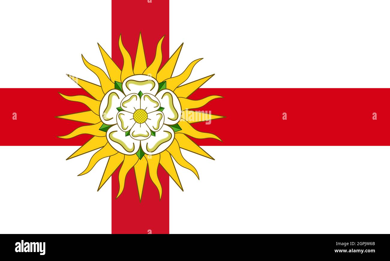Top view of West Riding county, UK flag. County of united kingdom of ...