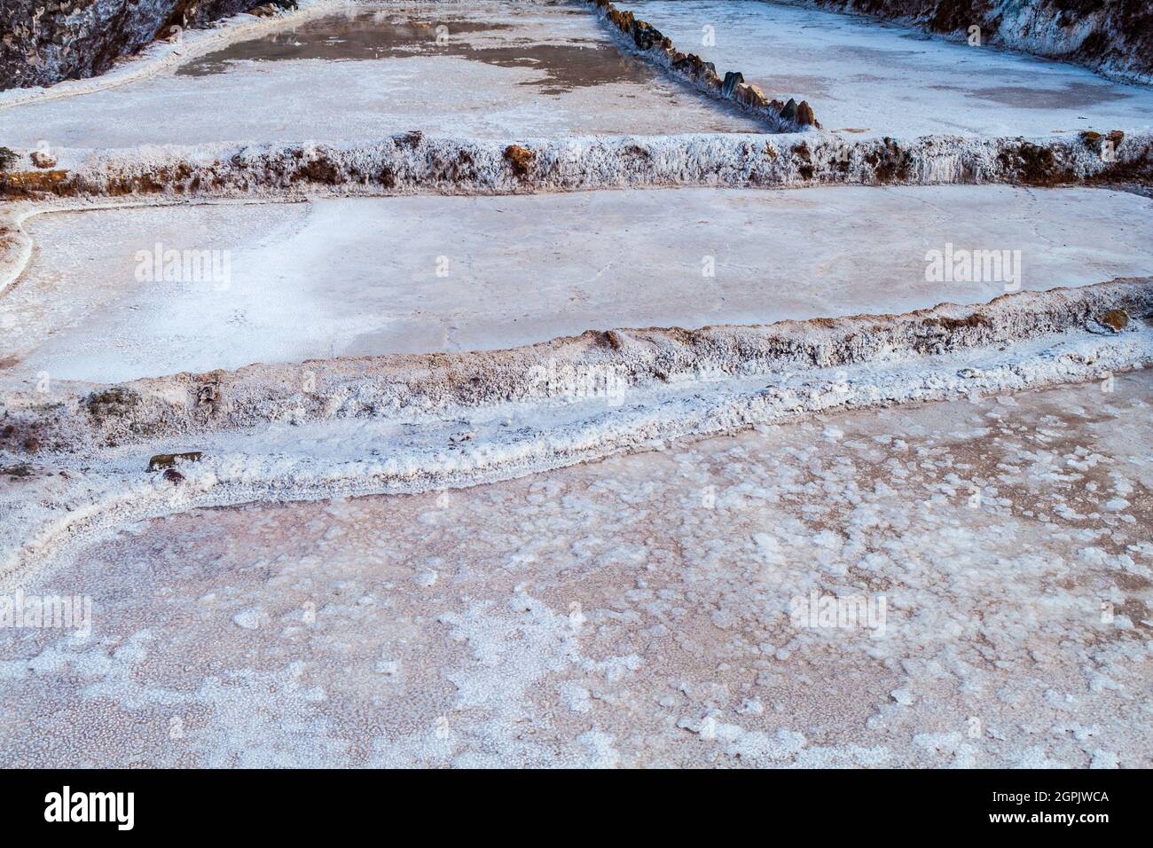 Salinas (Salt extraction pans) in Sacred Valley of Incas, Peru Stock ...