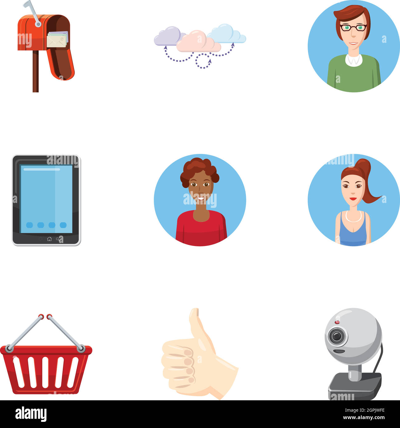 Online support icons set, cartoon style Stock Vector Image & Art - Alamy