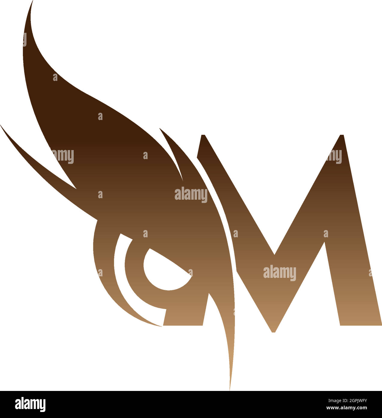 Letter M logo icon combined with owl eyes icon design vector Stock ...