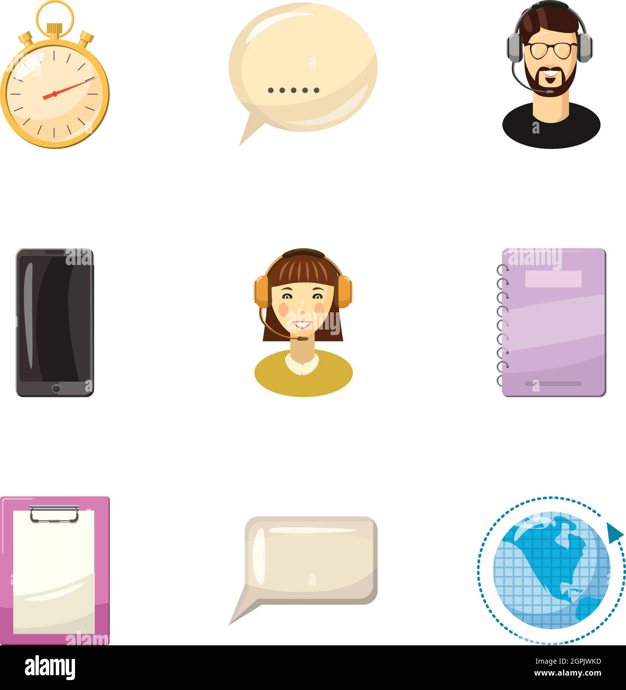 Client consultation icons set, cartoon style Stock Vector Image & Art ...
