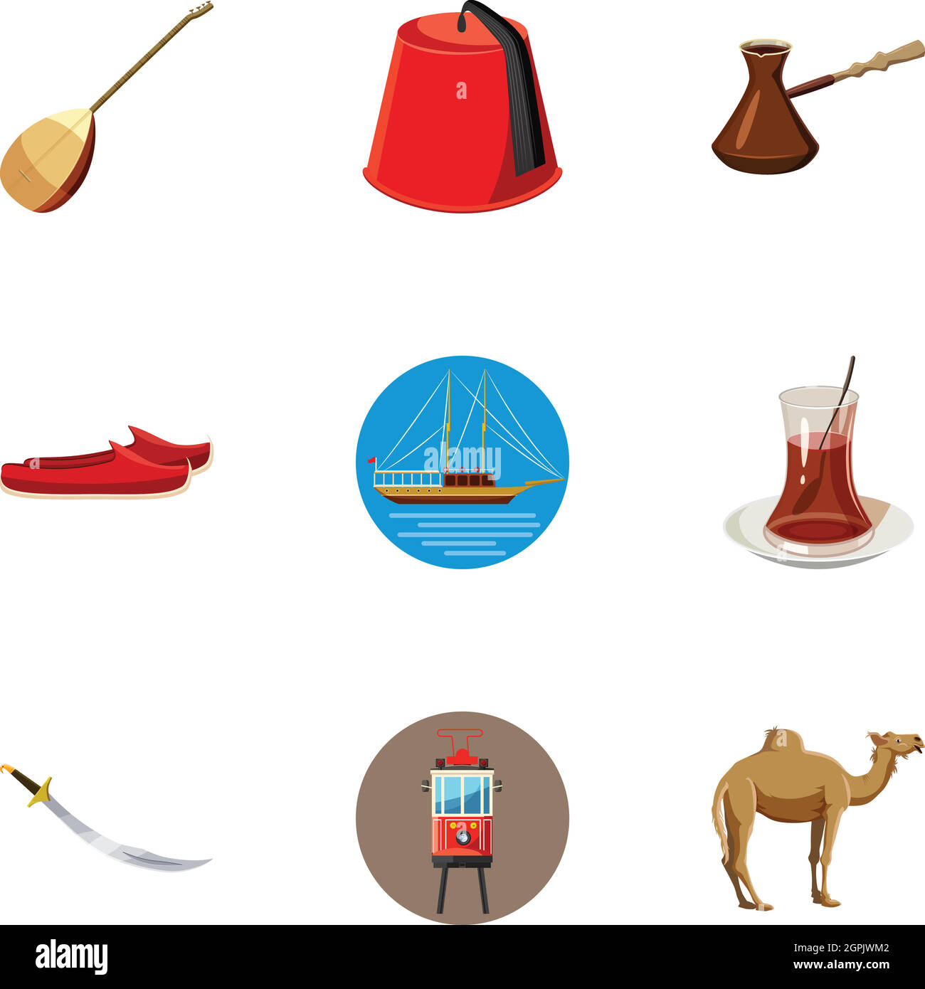 Stay in Turkey icons set, cartoon style Stock Vector Image & Art - Alamy
