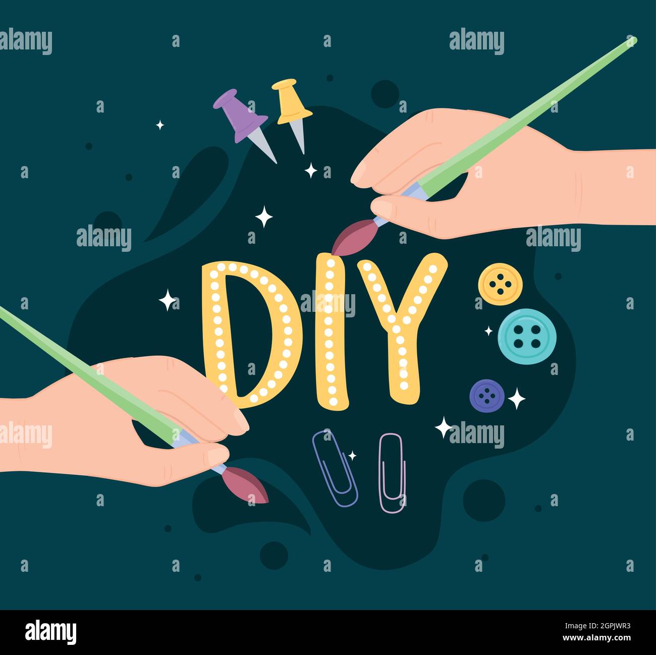 hand DIY lettering Stock Vector Image & Art - Alamy