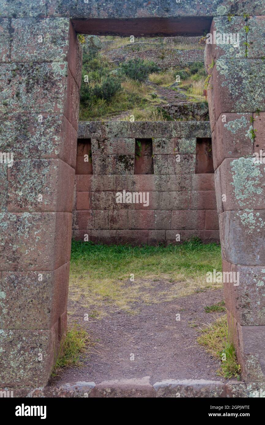 Ancient Inca's ruins in Pisac village, Sacred Valley of Incas, Peru ...