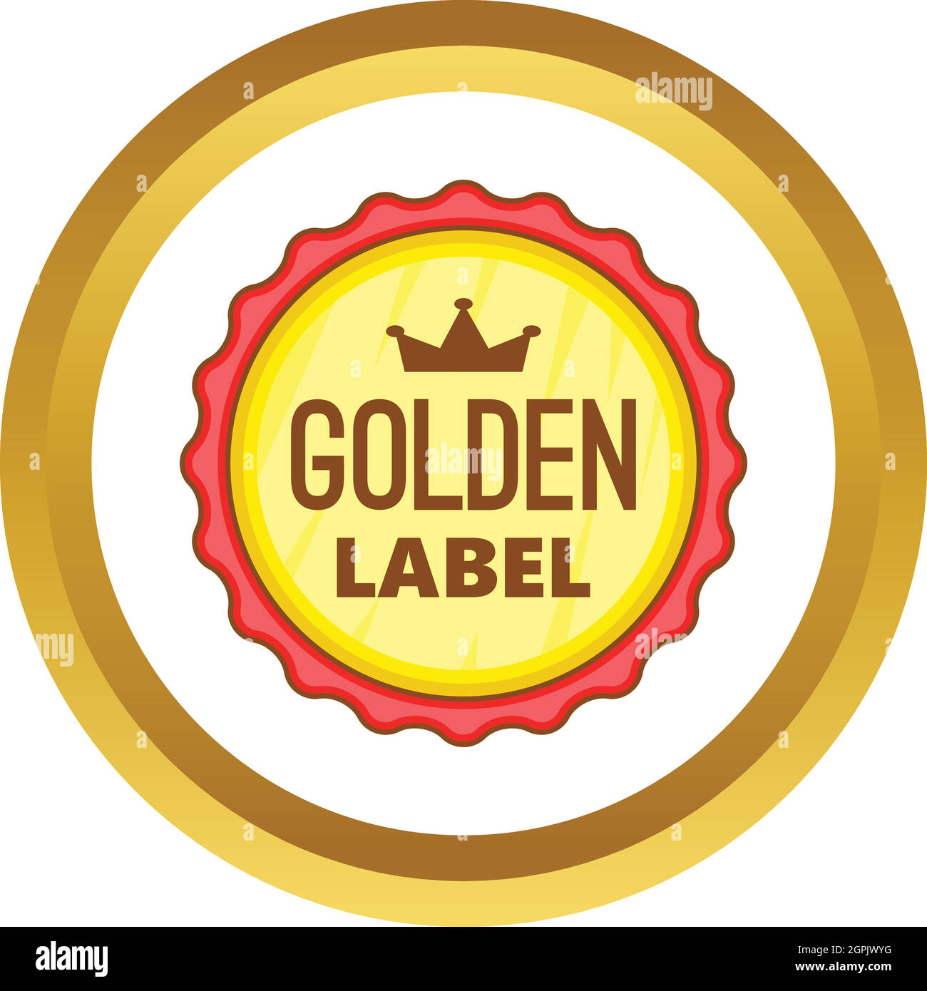 Golden label vector icon Stock Vector Image & Art - Alamy