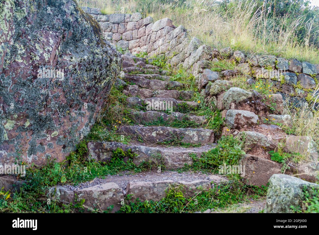 Ancient Inca's ruins near Pisac village, Sacred Valley of Incas, Peru ...