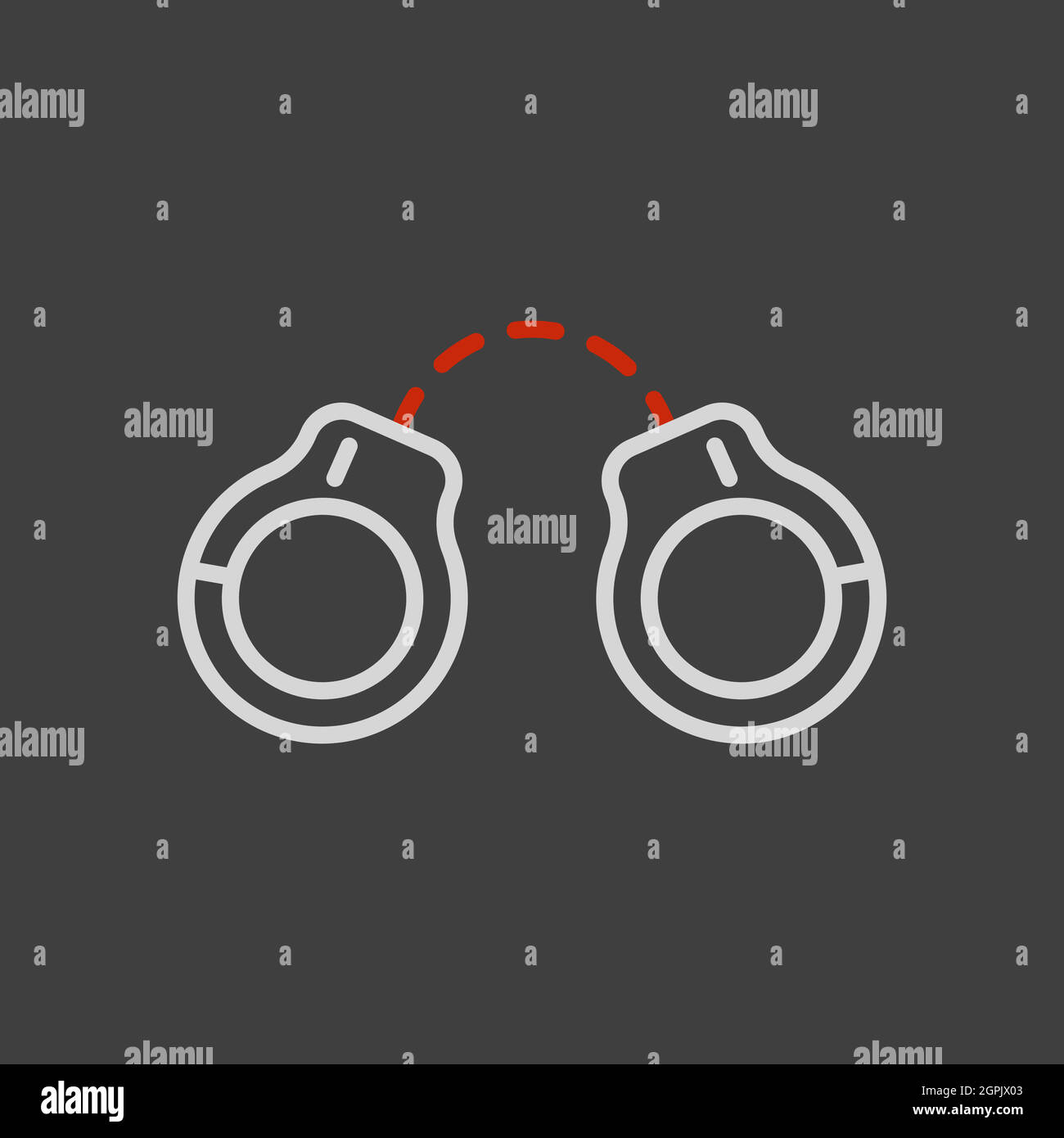 Handcuffs vector flat icon. Police arrest sign Stock Vector Image & Art ...