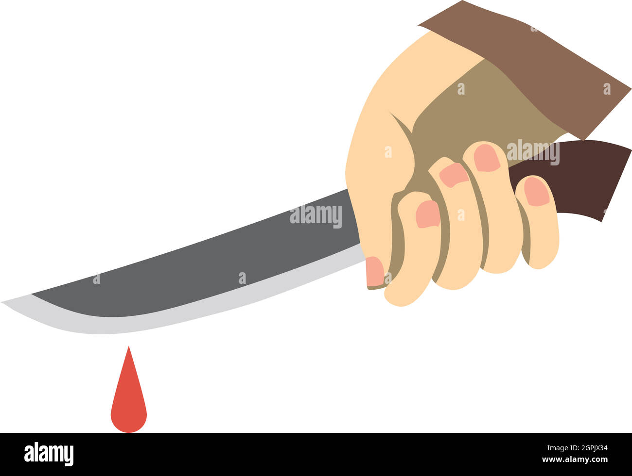 Hand holding stabbing knife Stock Vector Images - Alamy