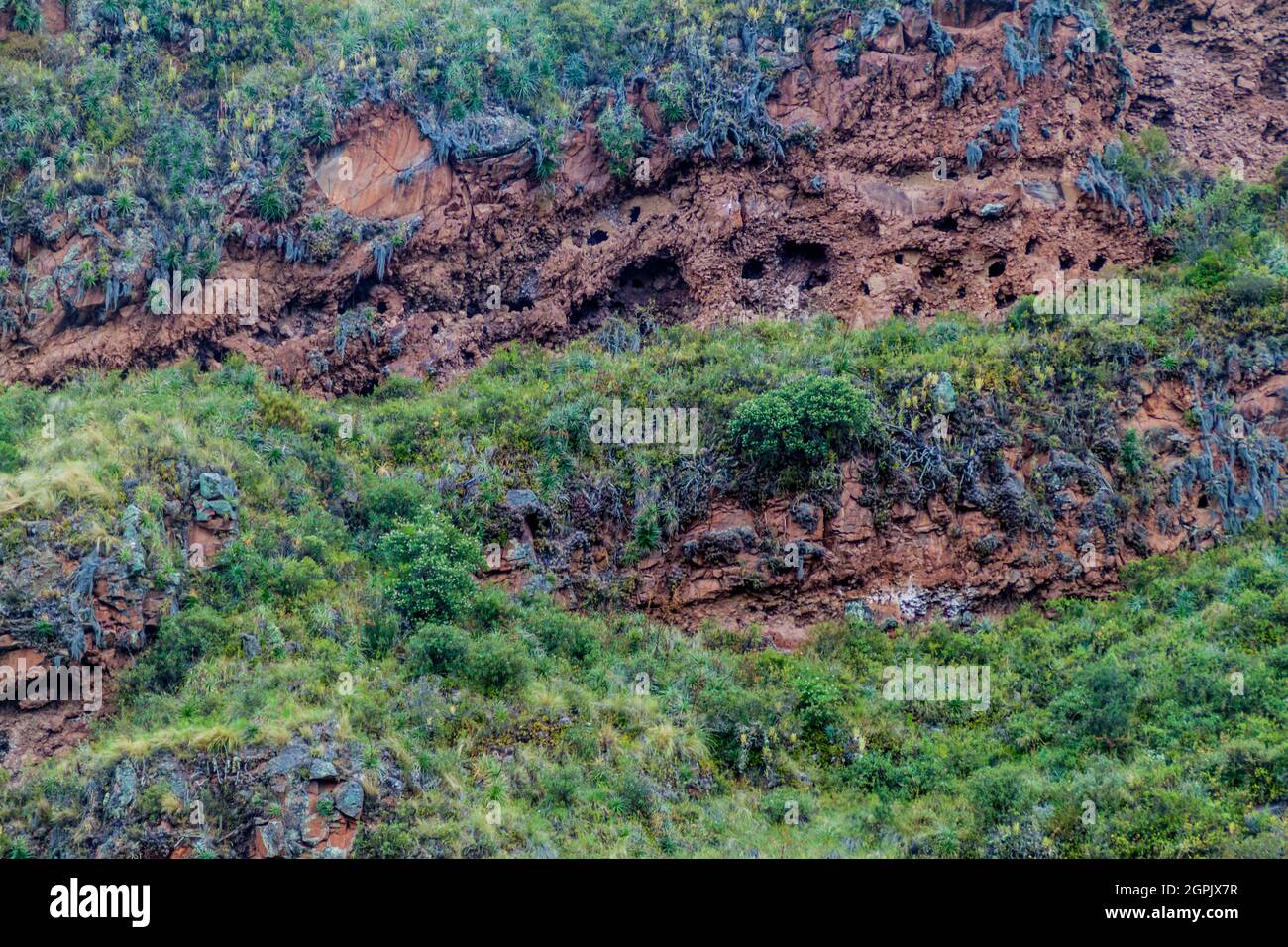 Plundered Inca tombs near Pisac village, Peru Stock Photo - Alamy