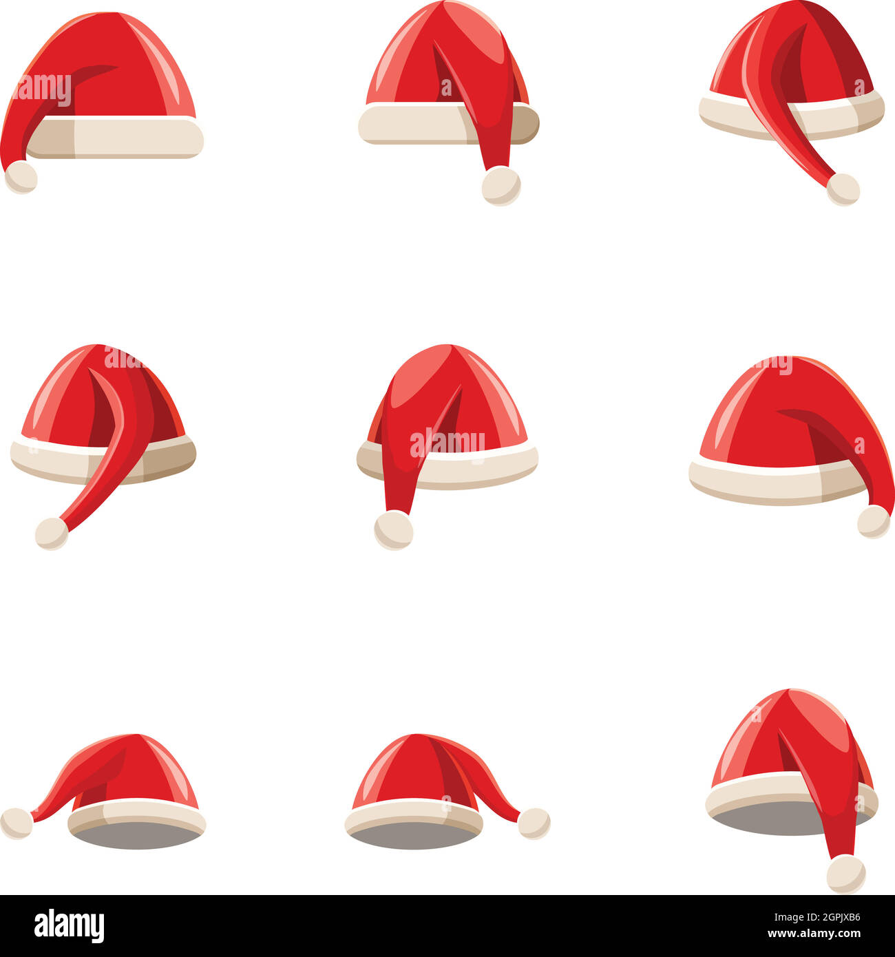 Santa Claus hat icons set, cartoon style Stock Vector Image & Art - Alamy