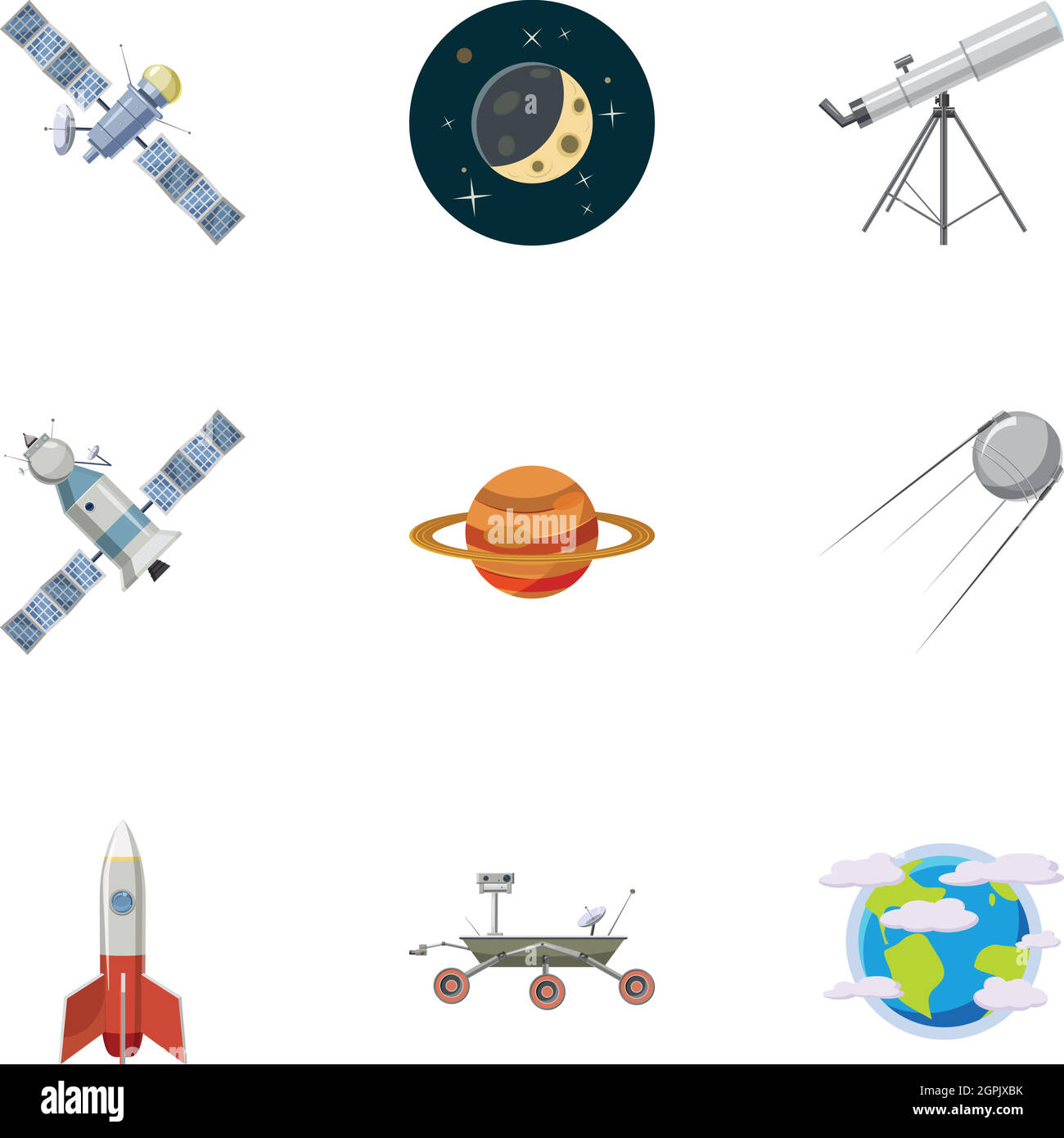 Cosmos icons set, cartoon style Stock Vector Image & Art - Alamy