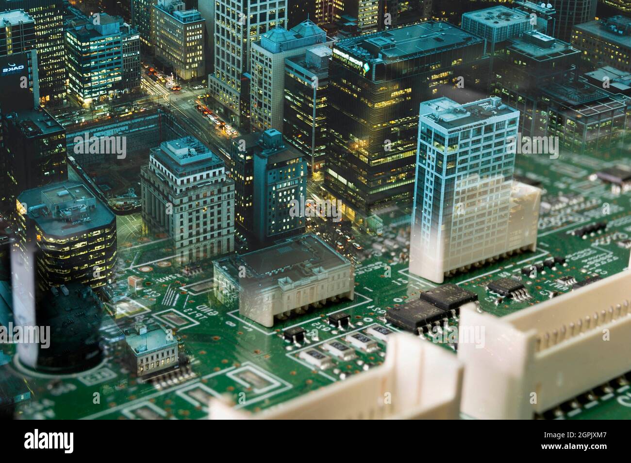 Background abstract city build in a electronic world Stock Photo - Alamy