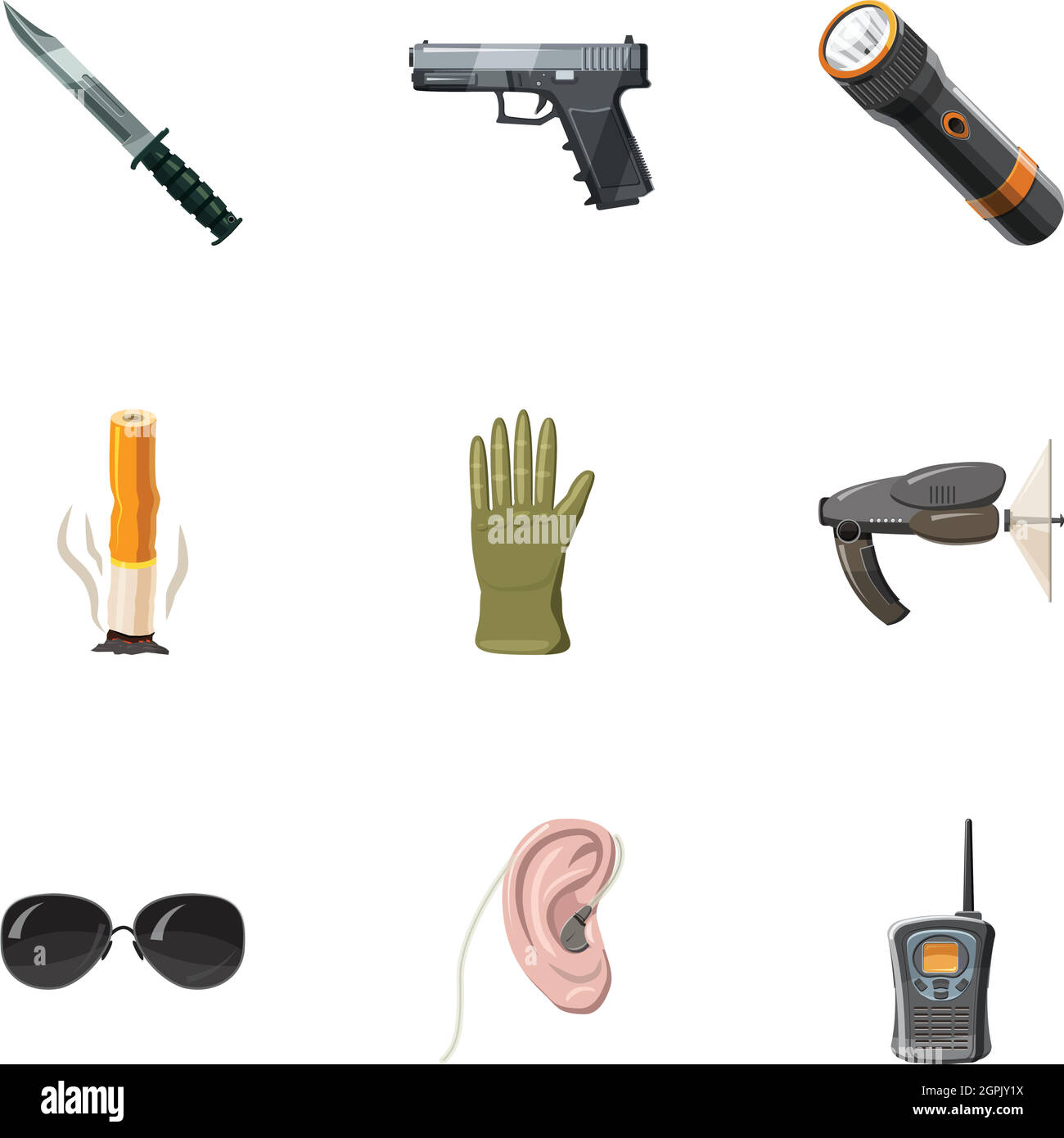 Spy icons set, cartoon style Stock Vector Image & Art - Alamy