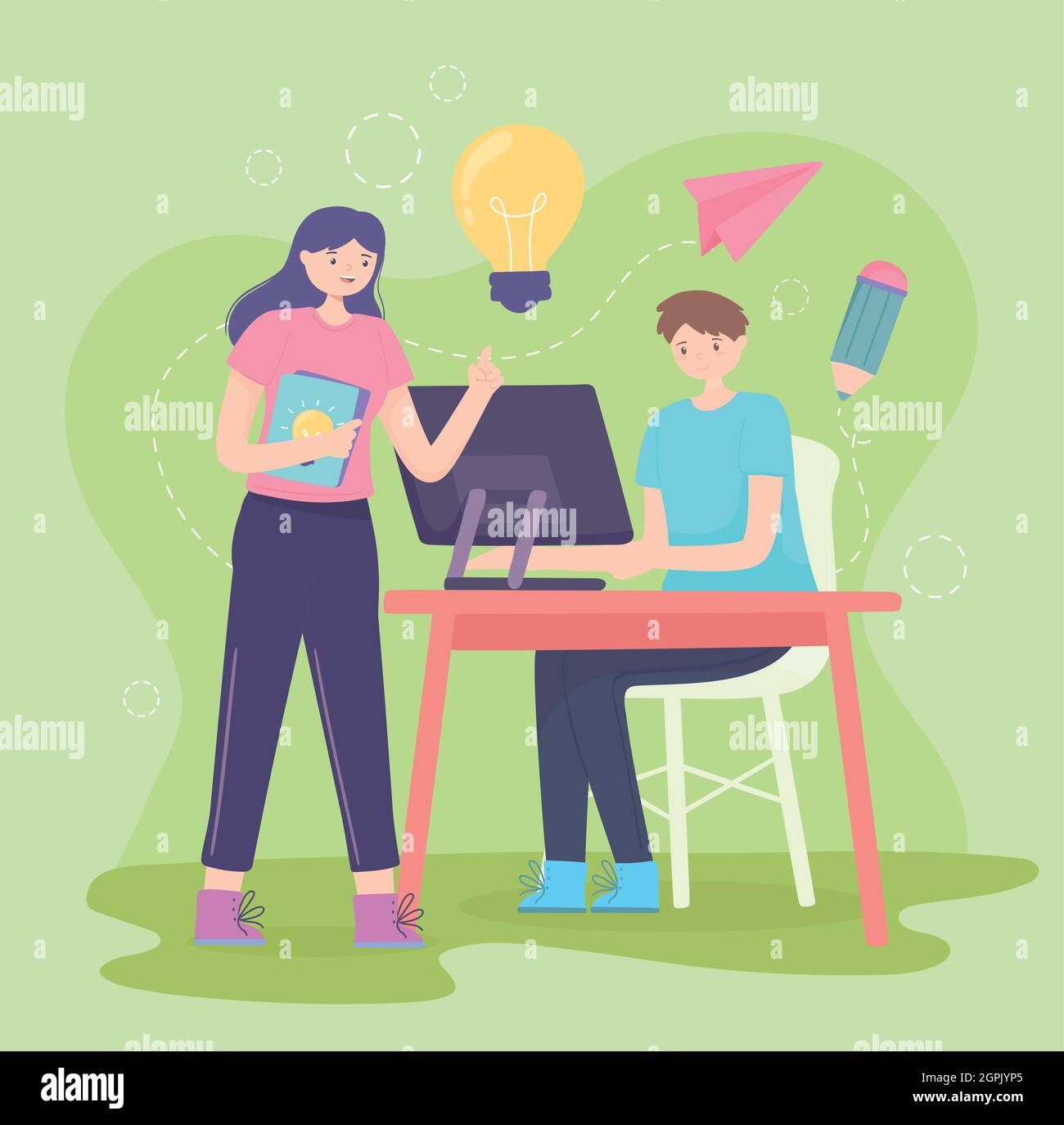 Business people startup talking Stock Vector Images - Alamy