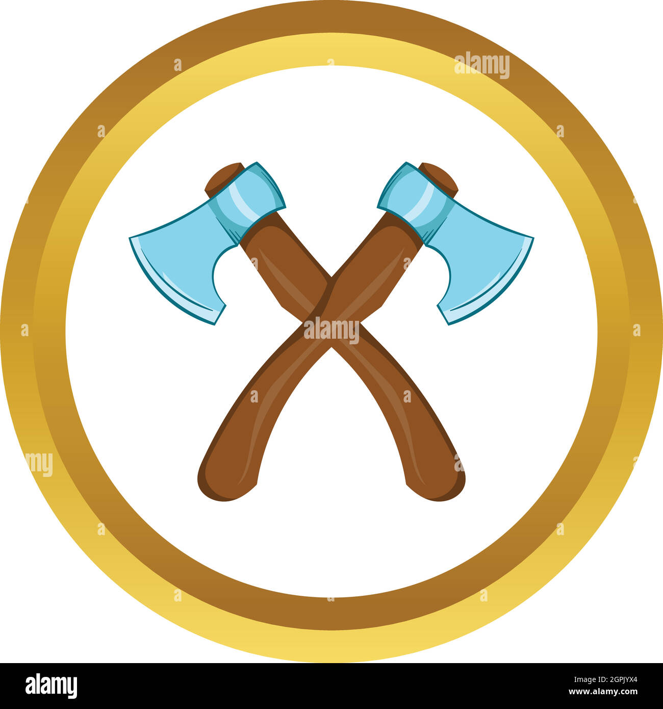 Two crossed axes vector icon, cartoon style Stock Vector Image & Art ...