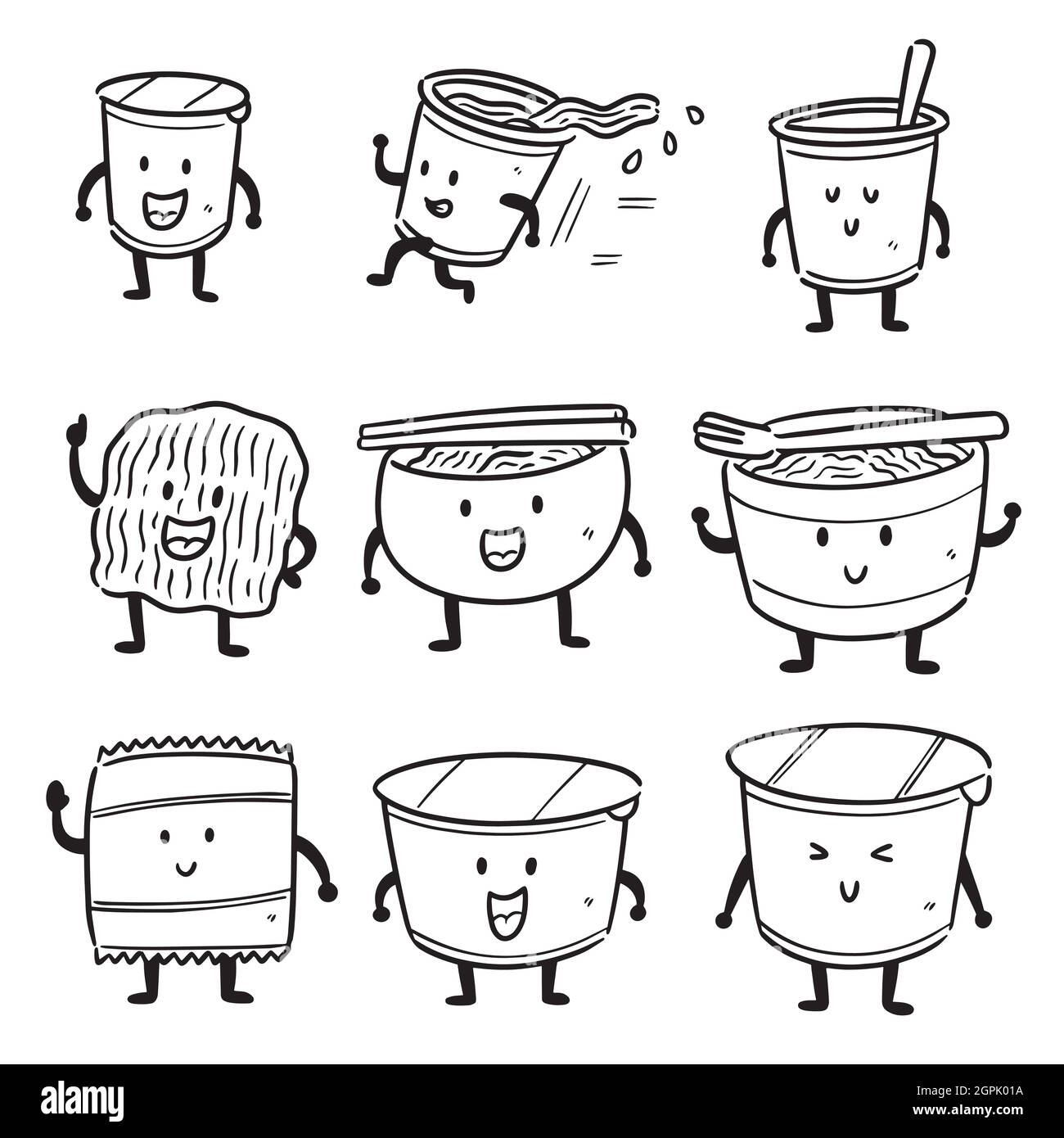 vector set of noodle Stock Vector Image & Art - Alamy