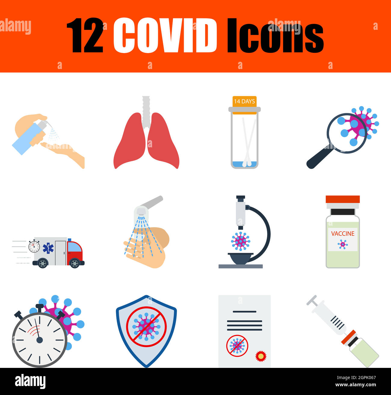 COVID Icon Set Stock Vector Image & Art - Alamy
