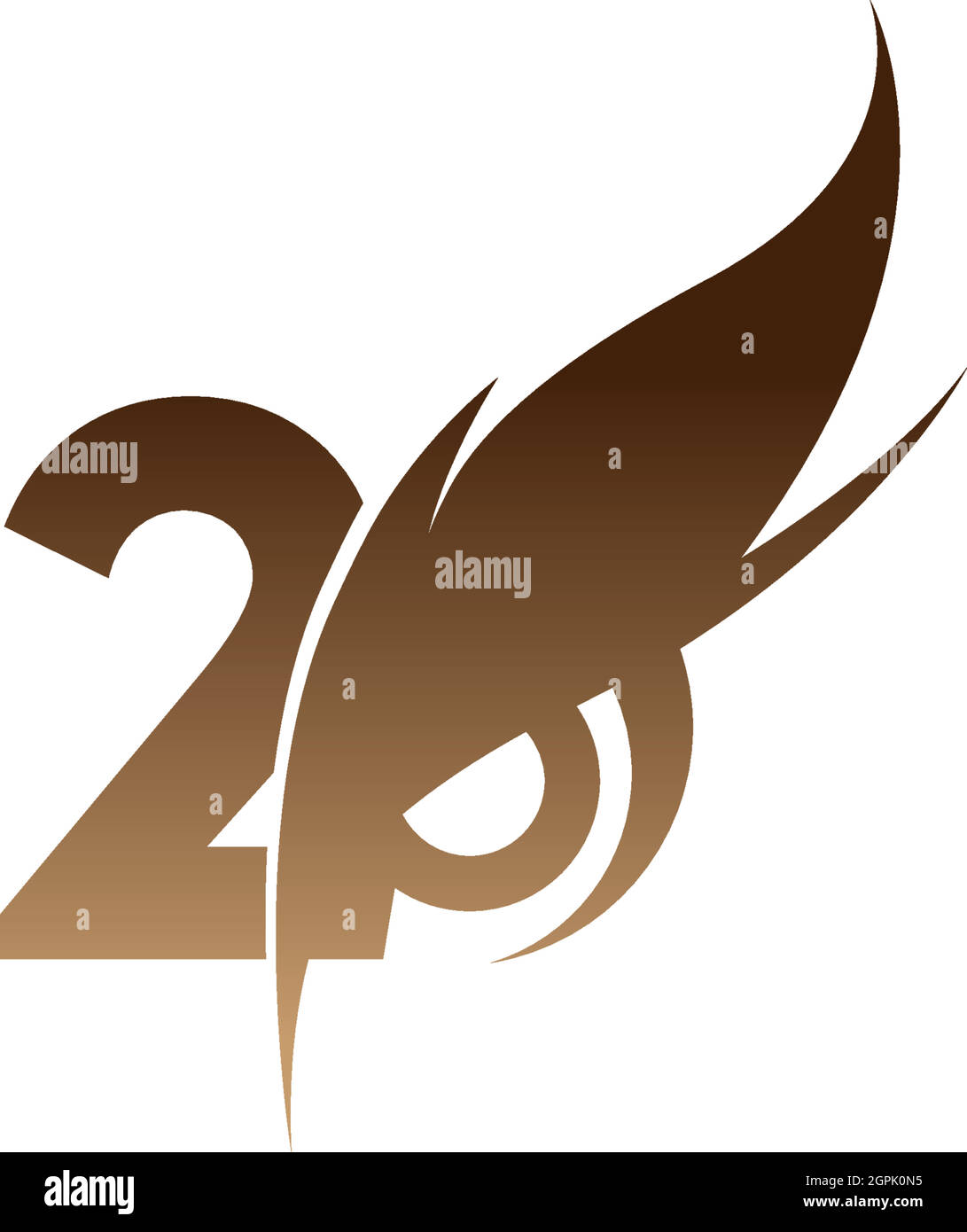 Number 2 logo icon combined with owl eyes icon design vector Stock ...