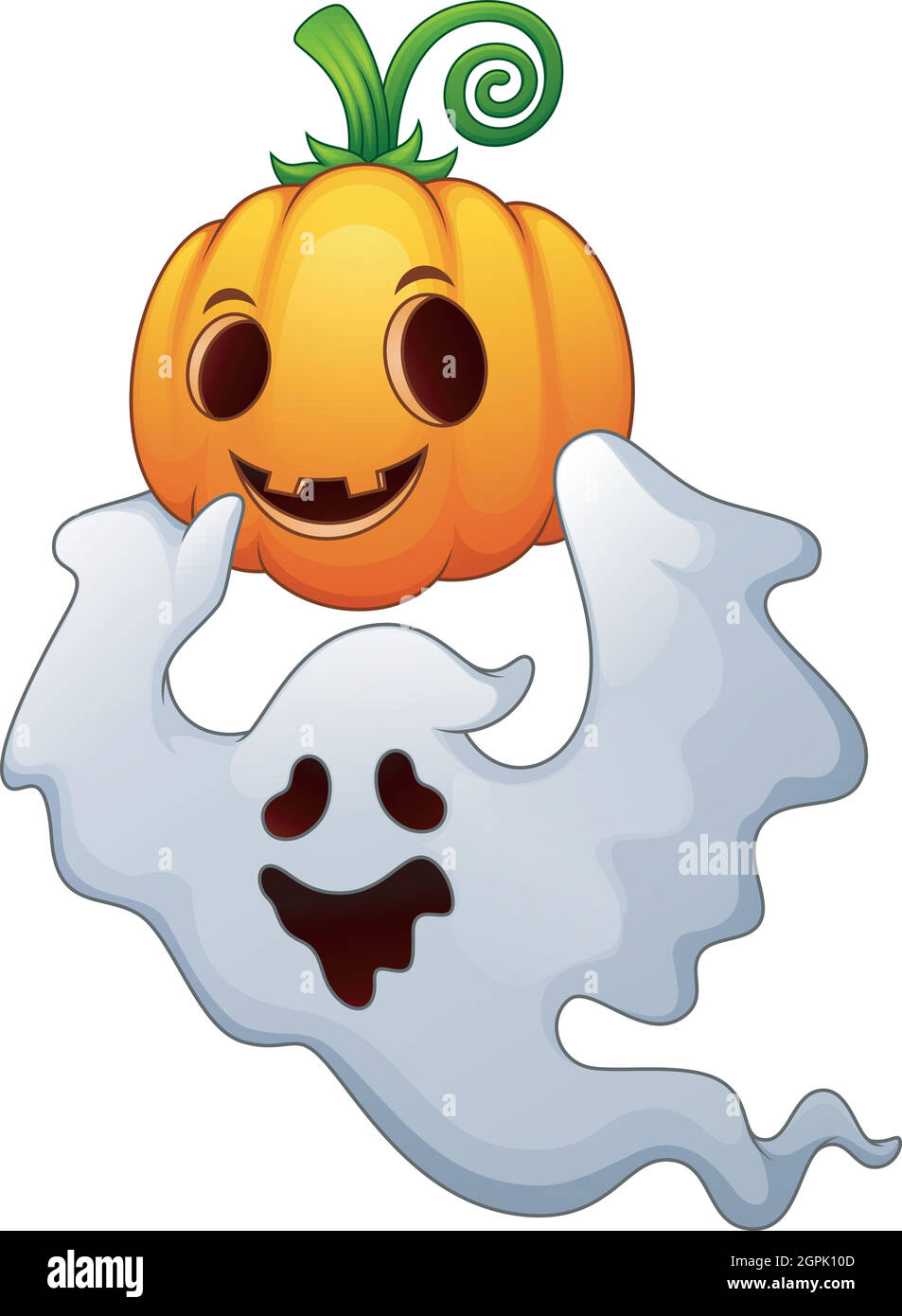 Cute halloween white ghosts Stock Vector Images - Alamy