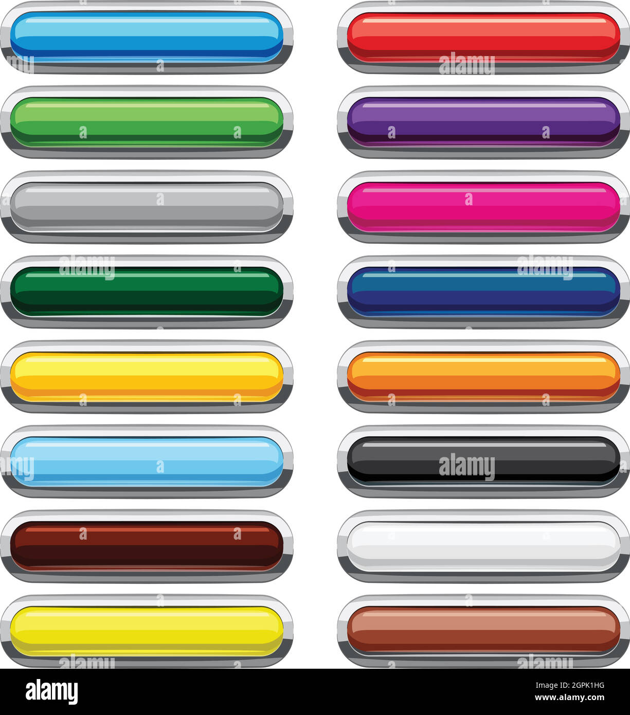 Blank rectangle buttons icons set, cartoon style Stock Vector Image ...