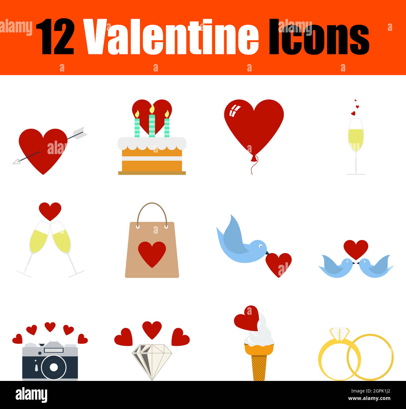 Valentine Icon Set Stock Vector Image & Art - Alamy