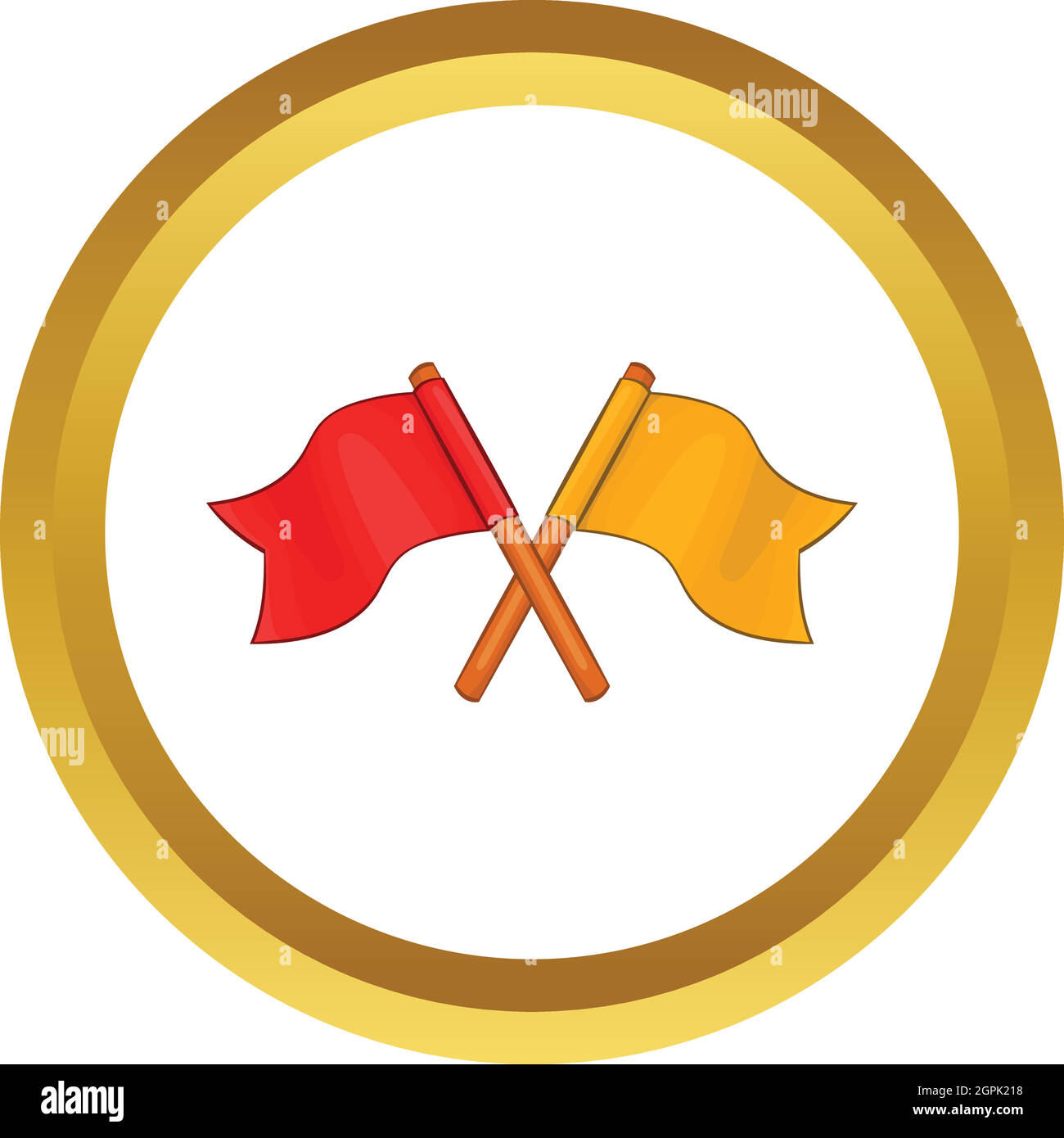 Two crossed flags vector icon Stock Vector Image & Art - Alamy
