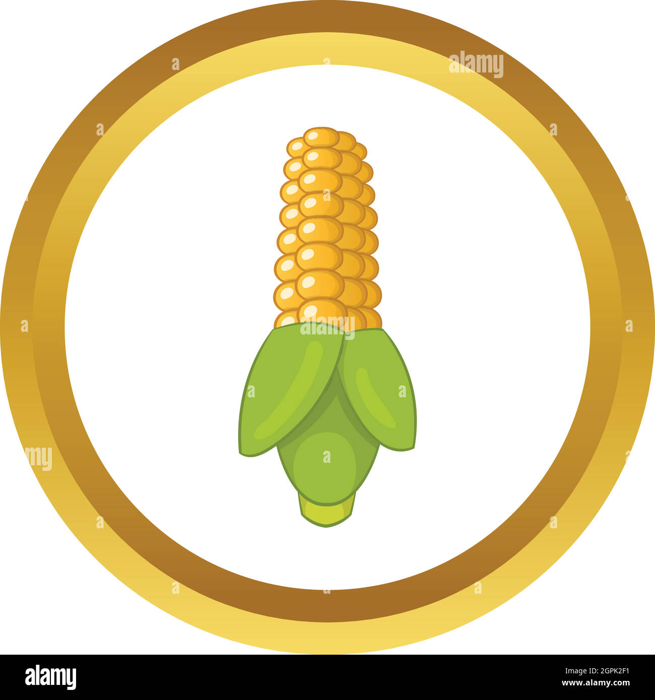 Ear of corn with green leaves vector icon Stock Vector Image & Art - Alamy