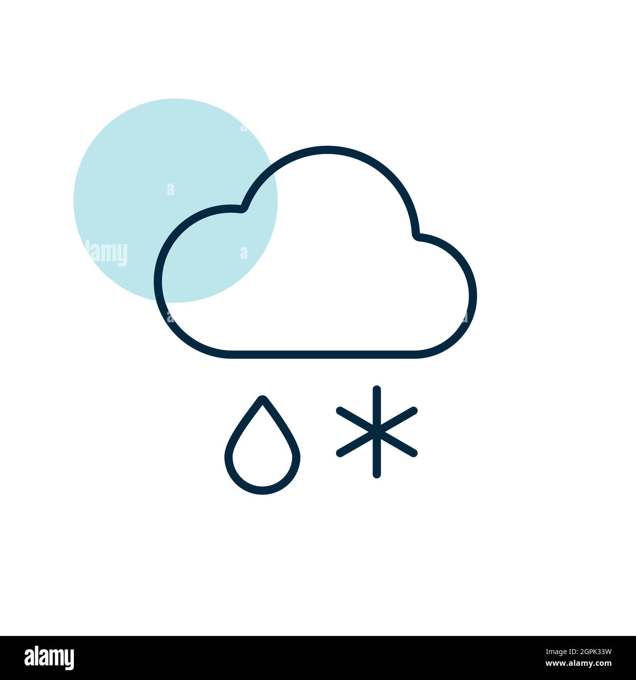 Cloud with snow and rain vector icon. Weather sign Stock Vector Image ...
