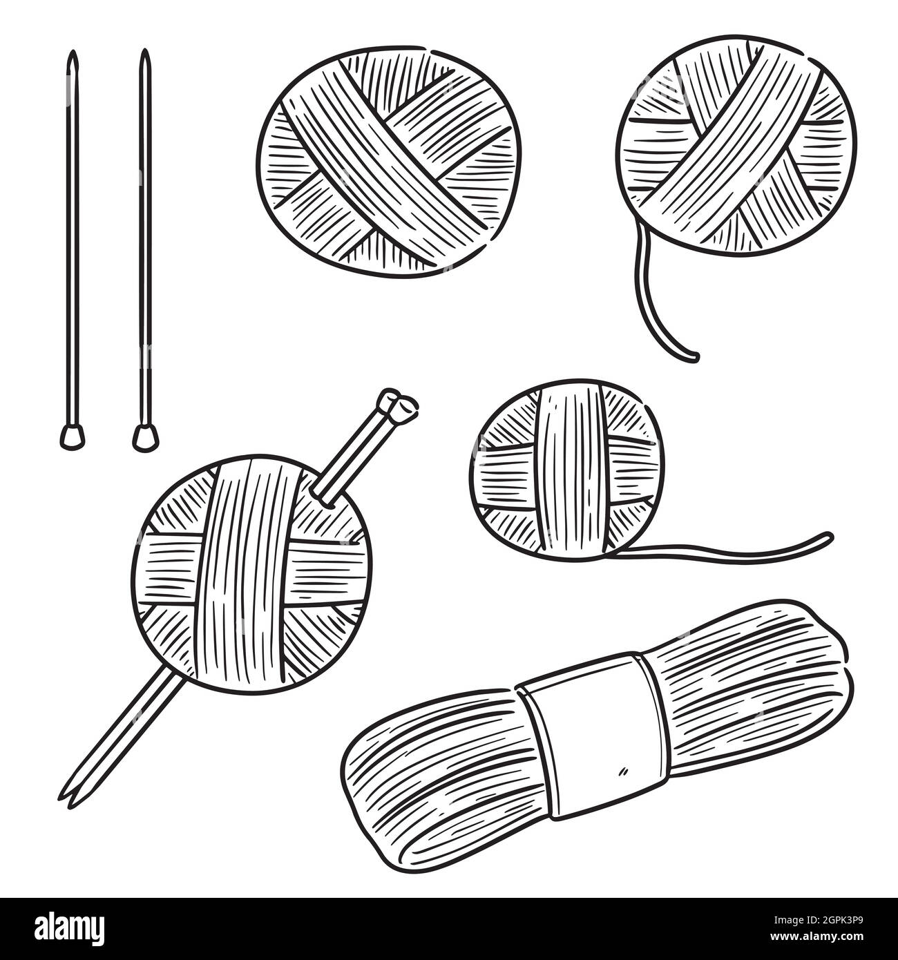 Knitting drawing Cut Out Stock Images & Pictures - Alamy