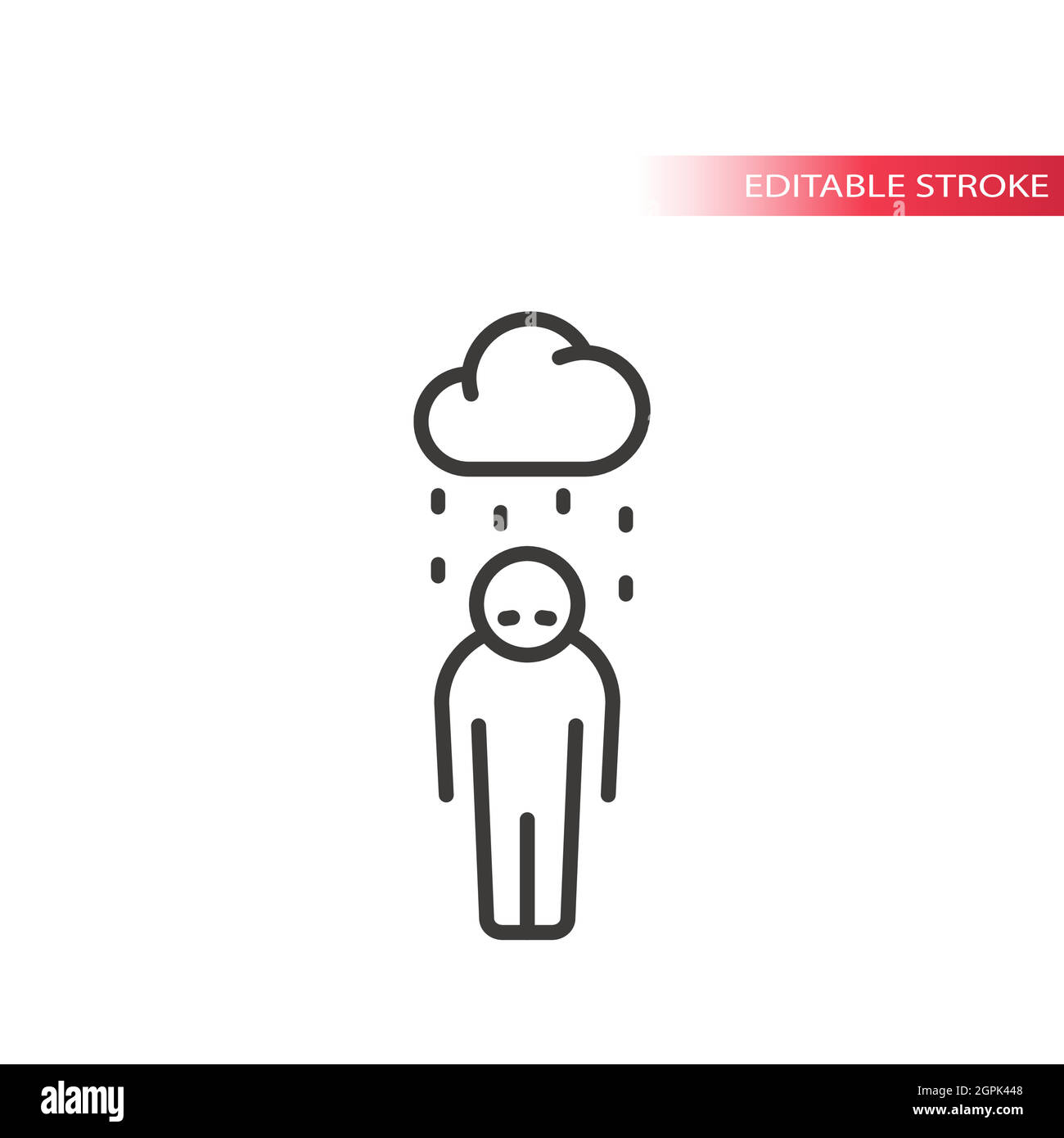 Sad icon vector line hi-res stock photography and images - Alamy