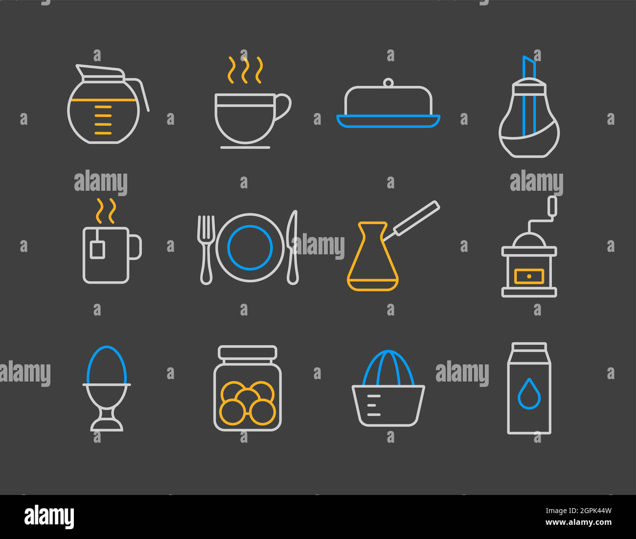 Kitchen set vector hi-res stock photography and images - Alamy
