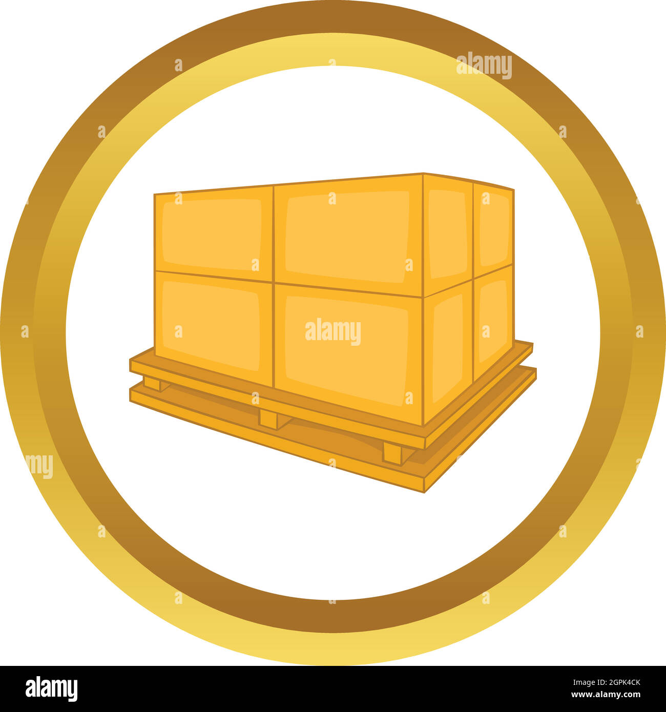Cardboard boxes on wooden palette vector icon Stock Vector Image & Art ...
