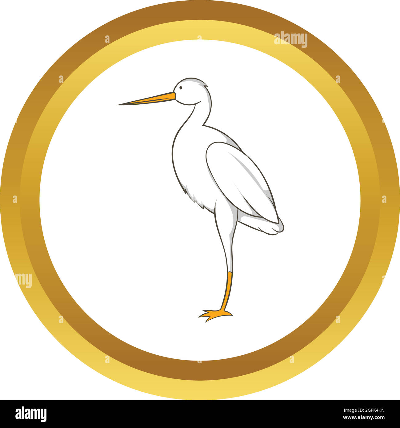 Isolated white crane standing hi-res stock photography and images - Alamy