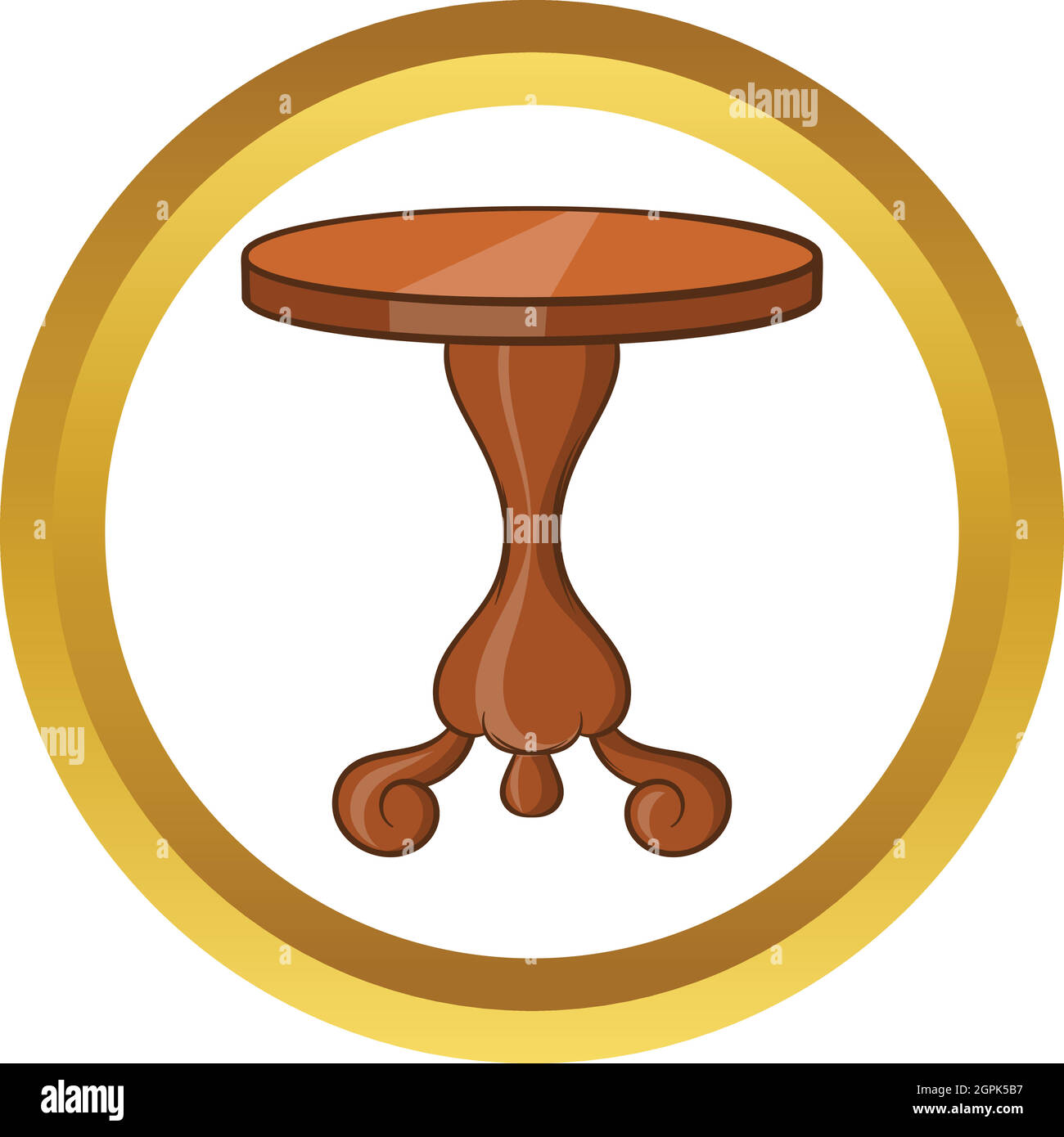 Round table vector icon, cartoon style Stock Vector Image & Art - Alamy