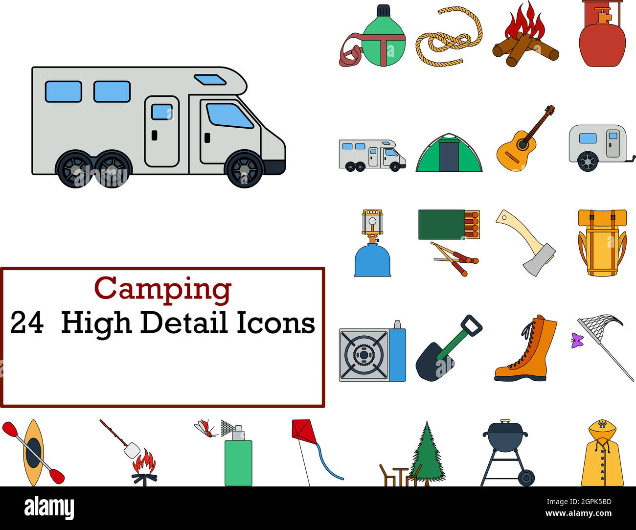 Camping Icon Set Stock Vector Image & Art - Alamy