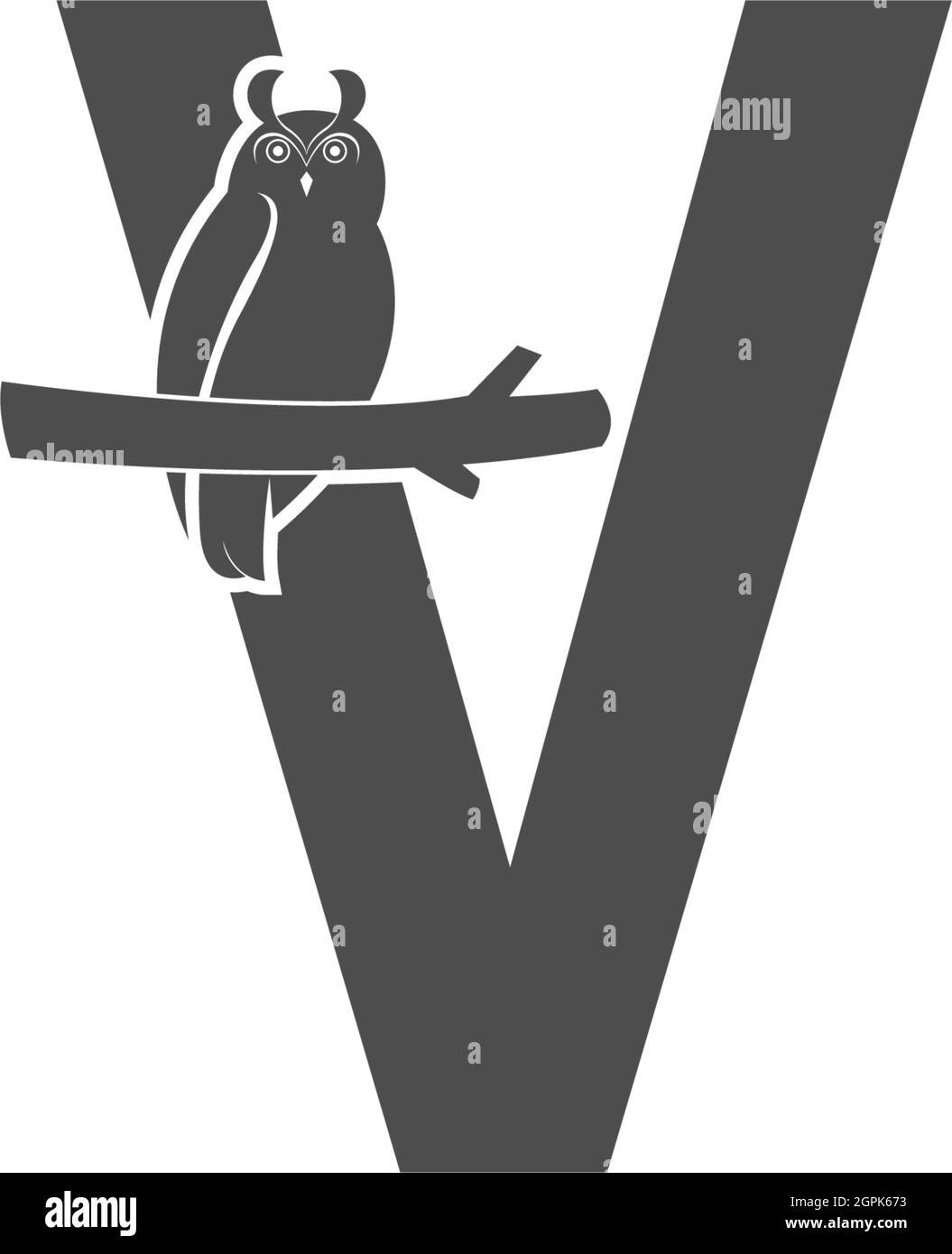 Letter V logo icon with owl icon design vector Stock Vector Image & Art ...