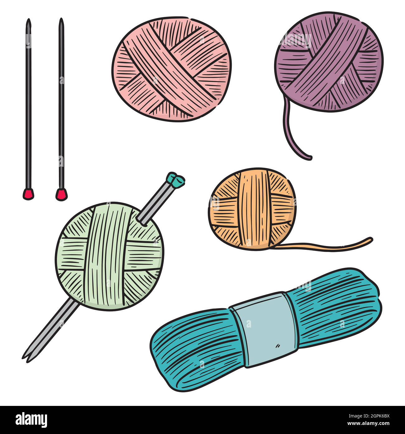 vector set of knitting Stock Vector Image & Art - Alamy