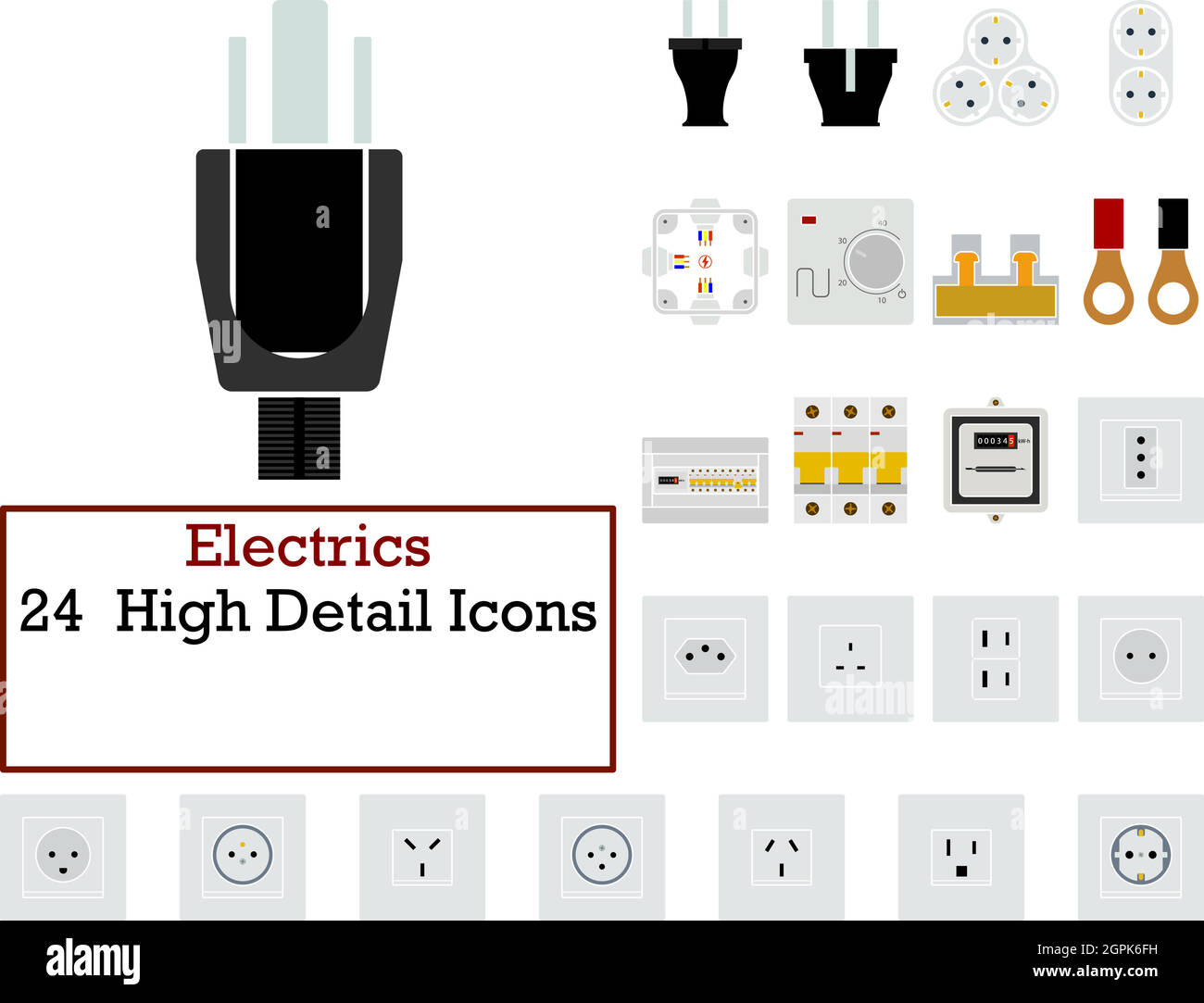 Electrics Icon Set Stock Vector Image & Art - Alamy