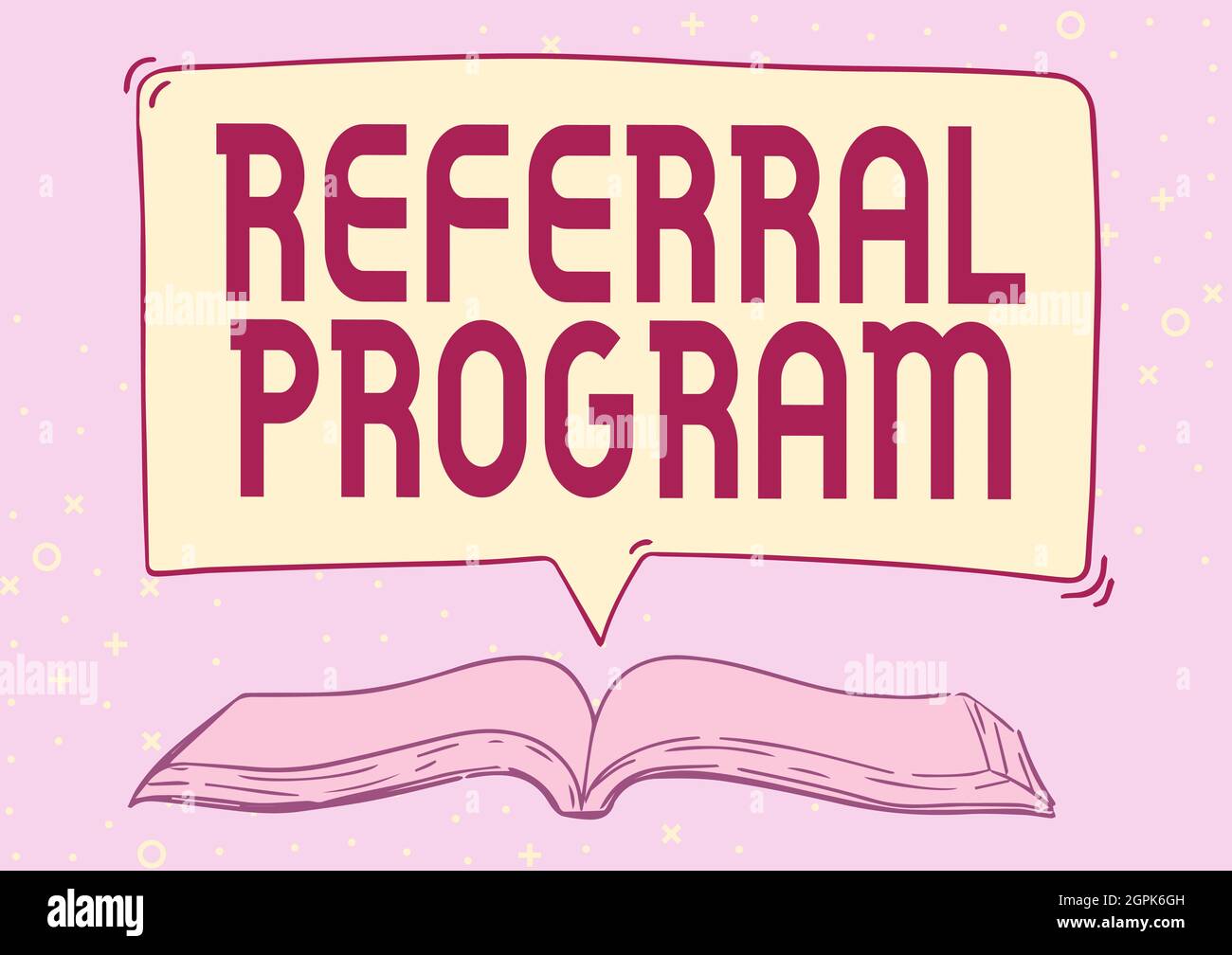 Hand writing sign Referral Program. Business overview employees are ...