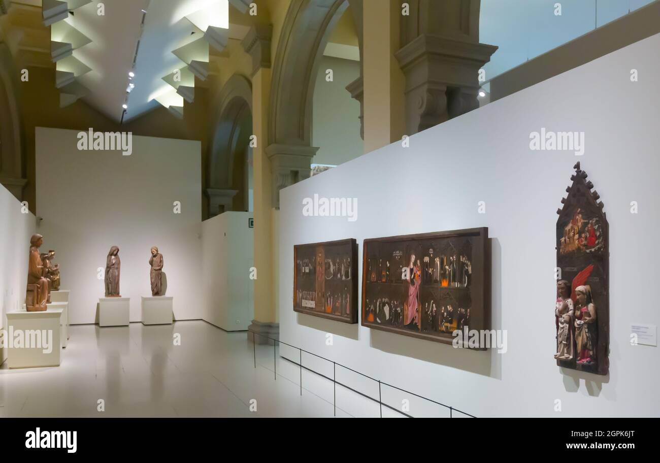 Exhibition in National Art Museum of Catalonia Stock Photo - Alamy